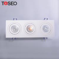 China GU10 Square Recessed LED Downlight 3W 5W 6W 7W Three Head Adjustable Spotlight 256x92mm for sale