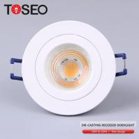 China 68mm Round LED Ceiling Lamp White Pure Aluminium GU10 3W Adjustable Spotlight for sale