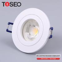 China 68mm Round LED Ceiling Lamp White Pure Aluminium GU10 3W Adjustable Spotlight for sale