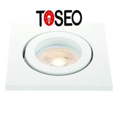 China Adjustable Square Recessed Downlight 85x85mm Pure Aluminium MR16 Housing GU5.3 GU10 12V for sale