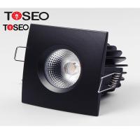 China 11W Dimmable Fire Rated LED Downlight Black Square 70mm Cutout 220V-240V for sale