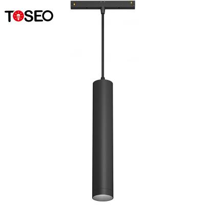 China Pure Aluminum LED Track Pendant Spotlight 9W 12W Surface Mounted Magnetic 4 Wire for sale