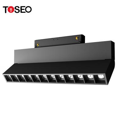 China Dimmable LED Magnetic Track Light 24W DC48V Black 3 Year Warranty for sale