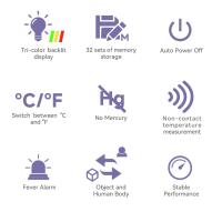 China 3 Color Backlight Forehead Thermometer 3VDC For Easy Fever Detection for sale