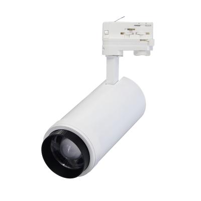 China dimmable led track lights 35w Zoomable 15°-55° adjustable black white Zoomable 90Ra 100LM/W modern lighting for sale