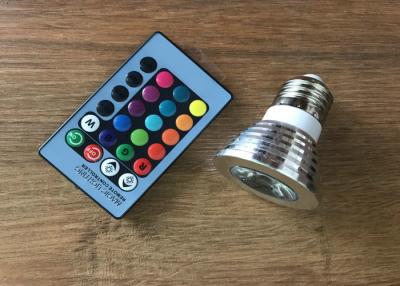 China Shopping Mall RGB 3 Watt LED Spot Bulbs With Remote Control 16 Colors 24 Keys for sale