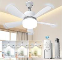 China 16 inch E26 E27 Socket small LED Fan Light with Remote 3 color temeperature dimmable 3 Speeds & 5 Brightness Levels Ultra-Quiet 5-Blade for sale