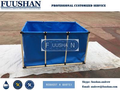 China Fuushan Large Collapsible PVC Canvas Good Performance Heavy Duty Fish Farm Tanks for sale