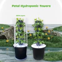 China Home Use Garden Petal Hydroponic Tower Growing System 6/8/10 Layers Optional LED Light for sale