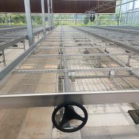 China Space Saving Easy Installation Commercial Greenhouse Wire Mesh Tables Greenhouse Rolling Bench for sale