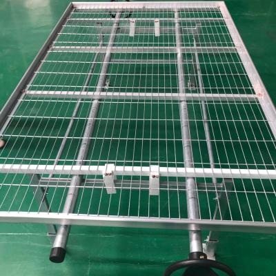 China Greenhouse Rolling Bench with Expanded Metal Mesh – Aluminum Frame & Galvanized Steel Movable Seedbed for sale