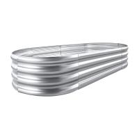 China Galvanized Raised Garden Bed Kit 4*2*1 Ft Oval Metal Galvanized Planter Garden Boxes Outdoor For Vegetables (Sliver） for sale