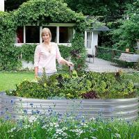 China Galvanized Raised Garden Bed Kit 4*2*1 Ft Oval Metal Galvanized Planter Garden Boxes Outdoor For Vegetables (Sliver） for sale