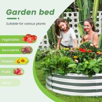 China Easy To Assemble Round Metal Raised Garden Beds Outdoor 2*1Ft  Sliver for sale