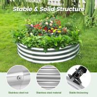 China Easy To Assemble Round Metal Raised Garden Beds Outdoor 2*1Ft  Sliver for sale