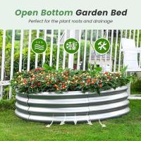 China Easy To Assemble Round Metal Raised Garden Beds Outdoor 2*1Ft  Sliver for sale