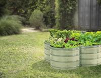 China Galvanized Raised Garden Beds Outdoor Planter For Gardening Vegetables 3*3*1 Ft Irregular Sharp Metal Garden Box(Sliver) for sale