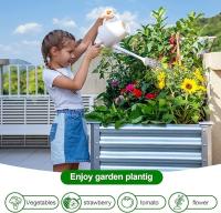 China Balcony Galvanized Raised Garden Beds With Wheels 4*2*2.6Ft Galvanized Elevated Raised Bed for sale
