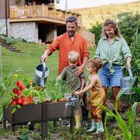 China Customized Polypropylene Plastic Raised Planter Boxes Plastic Raised Garden Beds On Legs for sale