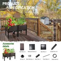 China Customized Polypropylene Plastic Raised Planter Boxes Plastic Raised Garden Beds On Legs for sale