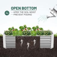 China Rectangular Galvanized Raised Garden Bed Kit 6*3*2 Ft Outdoor Sliver for sale