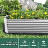 China Rectangular Galvanized Raised Garden Bed Kit 6*3*2 Ft Outdoor Sliver for sale