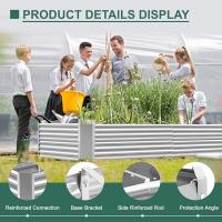 China Rectangular Galvanized Raised Garden Bed Kit 6*3*2 Ft Outdoor Sliver for sale