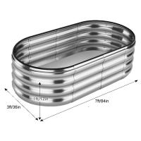 China 7*3*1 Ft Planter Grow Garden Box Raised Flower Bed Galvanized Metal Planter Raised Garden Bed Kit For Gardening Outdoor for sale