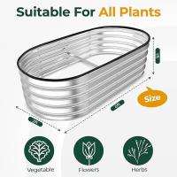 China 8*2*1 Ft Raised Garden Bed Galvanized Planter Box Outdoor Oval Large Metal Garden Bed Planter for Vegetables（Sliver） for sale