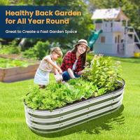 China 8*3*1Ft Planter Grow Garden Box Raised Flower Bed Galvanized Metal Planter Raised Garden Bed Kit For Gardening Outdoor for sale