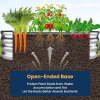 China 8*3*1Ft Planter Grow Garden Box Raised Flower Bed Galvanized Metal Planter Raised Garden Bed Kit For Gardening Outdoor for sale