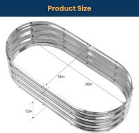 China 8*3*1Ft Planter Grow Garden Box Raised Flower Bed Galvanized Metal Planter Raised Garden Bed Kit For Gardening Outdoor for sale
