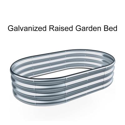 China Galvanized Raised Garden Beds Outdoor 8*4*1 Ft Planter Raised Beds For Gardening Flowers Large Metal Garden Box (Sliver) for sale