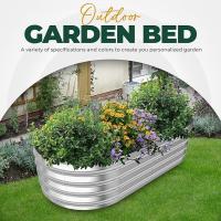 China Galvanized Raised Garden Beds Outdoor 8*4*1 Ft Planter Raised Beds For Gardening Flowers Large Metal Garden Box (Sliver) for sale