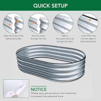 China Galvanized Raised Garden Beds Outdoor 8*4*1 Ft Planter Raised Beds For Gardening Flowers Large Metal Garden Box (Sliver) for sale