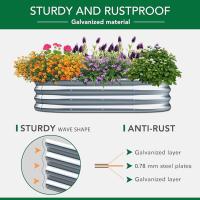 China Galvanized Raised Garden Beds Outdoor 8*4*1 Ft Planter Raised Beds For Gardening Flowers Large Metal Garden Box (Sliver) for sale