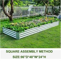 China Custom Logo Big Metal Planter Boxes Large Galvanized Steel Planter Box 8*4*2 Ft for sale