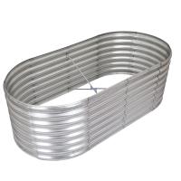 China Galvanized Raised Garden Bed Gardening Planting Bed 6*3*2 Ft Oval Metal Garden Box Outdoor, Large Metal Garden Box for sale