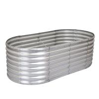 China Galvanized Raised Garden Bed Metal Planter Garden Boxes Outdoor Oval Large Metal Raised Garden Beds For Herbs 6x3x1.5ft for sale