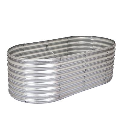 China Galvanized Raised Garden Bed Metal Planter Garden Boxes Outdoor Oval Large Metal Raised Garden Beds For Herbs 6x3x1.5ft for sale