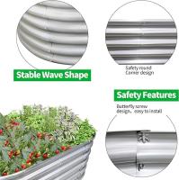 China Galvanized Raised Garden Bed Metal Planter Garden Boxes Outdoor Oval Large Metal Raised Garden Beds For Herbs 6x3x1.5ft for sale