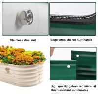 China Ivory White Oval Galvanized Vegetable Planters 5*2*1.5ft Corrosion Resistance for sale