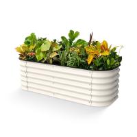 China Ivory White Oval Galvanized Vegetable Planters 5*2*1.5ft Corrosion Resistance for sale