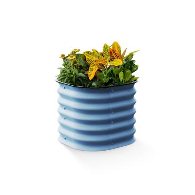 China Rectangular Galvanised Metal Raised Beds Galvanized Planting Boxes Peacock Blue for sale