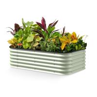 China Ruggedized Oval Metal Raised Garden Bed Planter 5*3.5*1.5 Ft Rust Resistant for sale