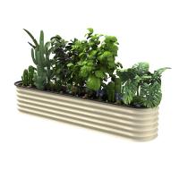 China Sturdy Oval Metal Raised Garden Bed Planter 6.5*2*1.5 Ft With Open Bottom for sale