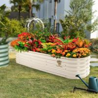 China Sturdy Oval Metal Raised Garden Bed Planter 6.5*2*1.5 Ft With Open Bottom for sale