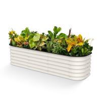 China Sturdy Oval Metal Raised Garden Bed Planter 6.5*2*1.5 Ft With Open Bottom for sale