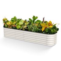 China 8*2*1.5 Ft Modular Galvanized Steel Oval Raised Garden Planter Bed For Flowers for sale