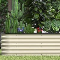 China 8*2*1.5 Ft Modular Galvanized Steel Oval Raised Garden Planter Bed For Flowers for sale
